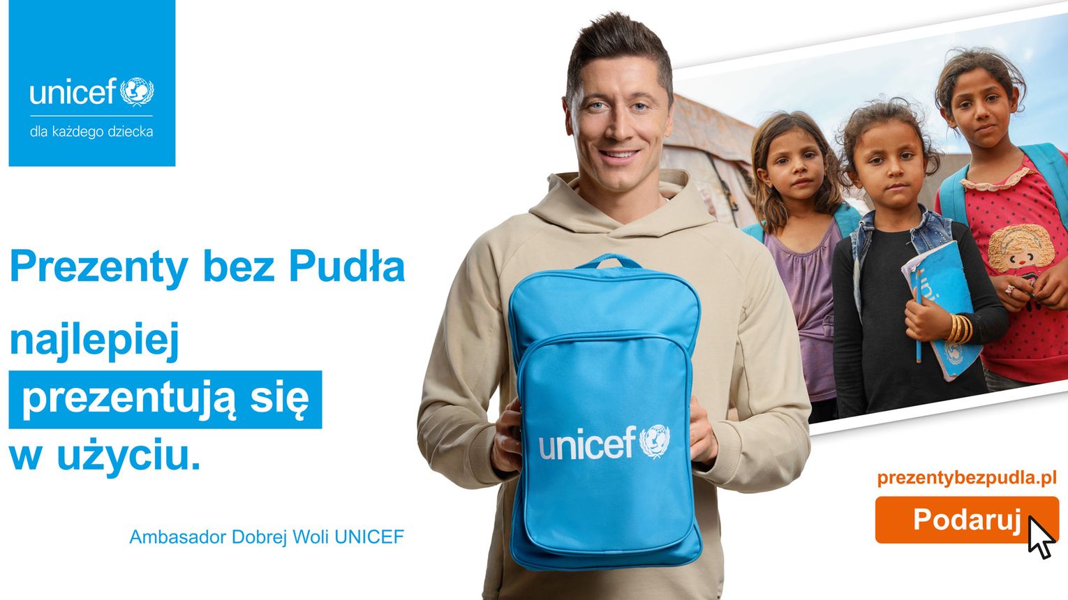 Robert Lewandowski wspiera program UNICEF Polska